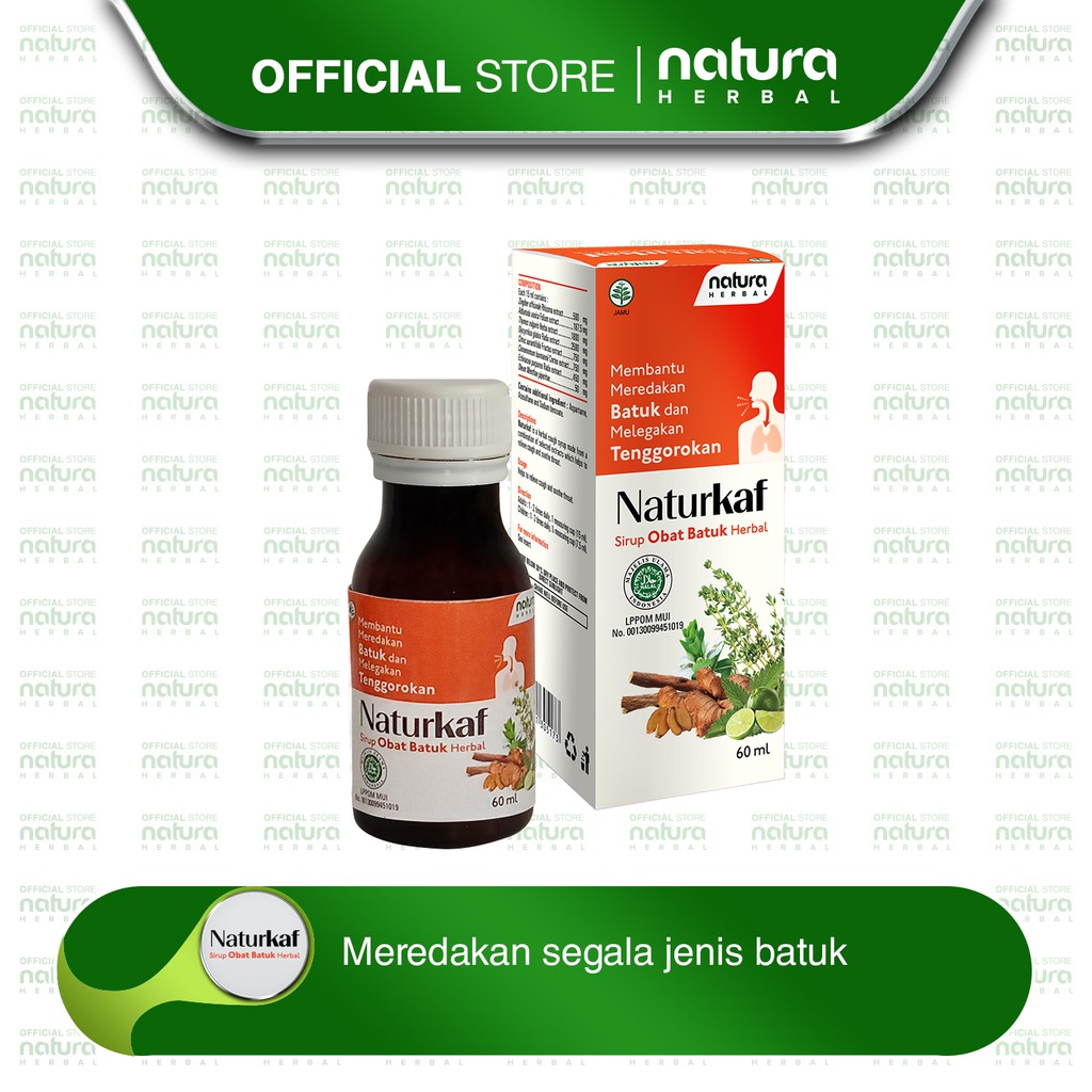 Jual Naturkaf Obat Batuk Herbal - 1 Botol 60ml | Shopee Indonesia