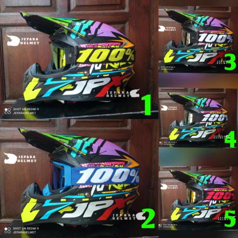 Jual HELM JPX CROSS MOTIF X10 READY TO ROCK + Plus Goggle 100 Persen ...