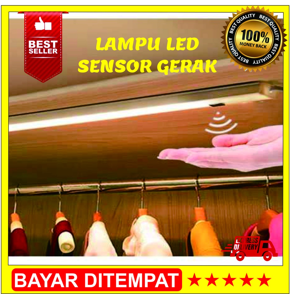 Jual Lampu LED Magnetic Sensor Light Otomatis Gerak Lemari Dinding ...
