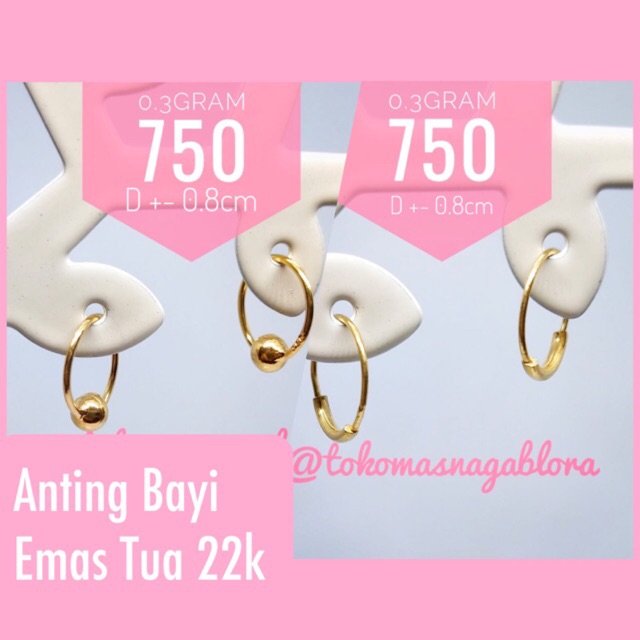 Jual Anting-Anting Bayi Emas tua 750/18k | Shopee Indonesia