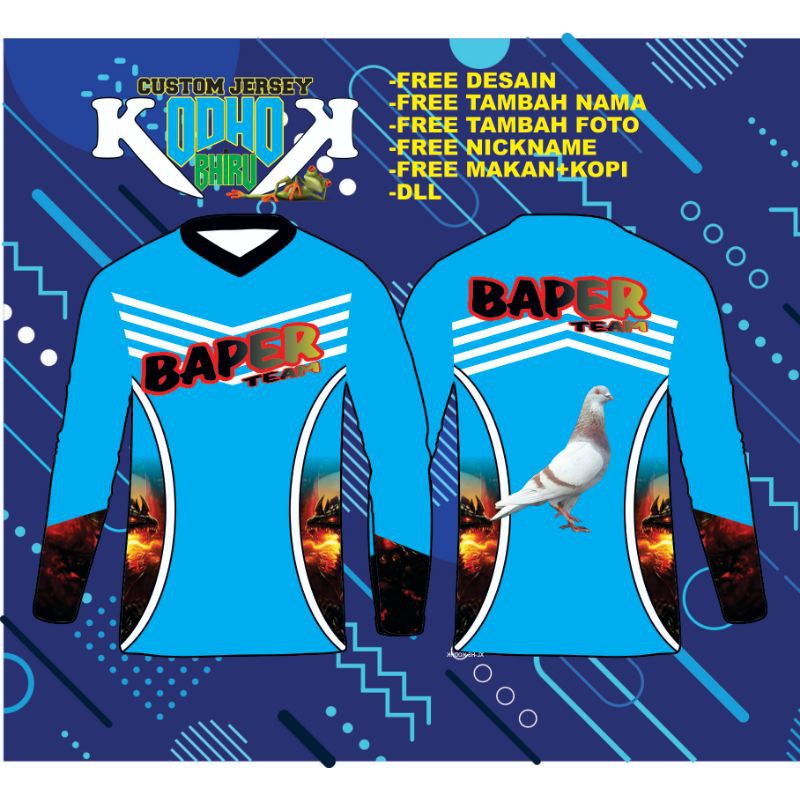 Jual jersey merpati balap full printing desain custom | Shopee Indonesia