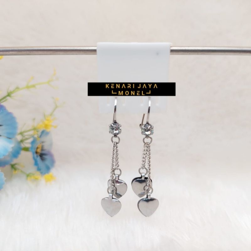 Jual Anting love rantai halus double monel original | Shopee Indonesia