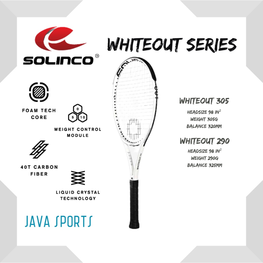 Jual Raket Tenis Solinco WHITEOUT series 305 290 | 100 in² | Shopee ...