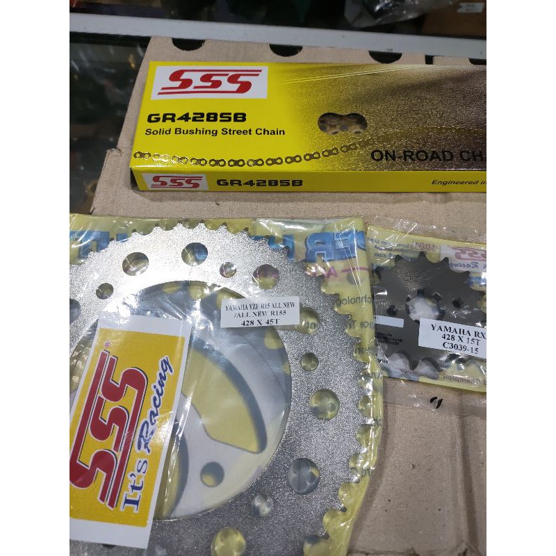 Jual gear set sss racing gear depan belakang dan rantai yamaha r15 new v3 vixion r vva tahun ...