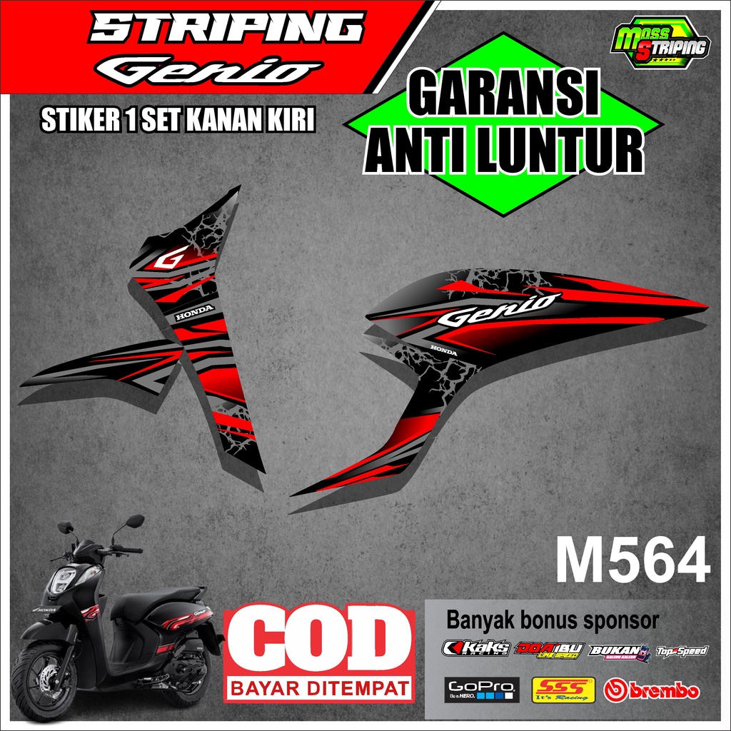 Jual Sticker Striping Variasi Genio Semi Full Kode M564 - Stiker Setiker Setriping Motor List ...