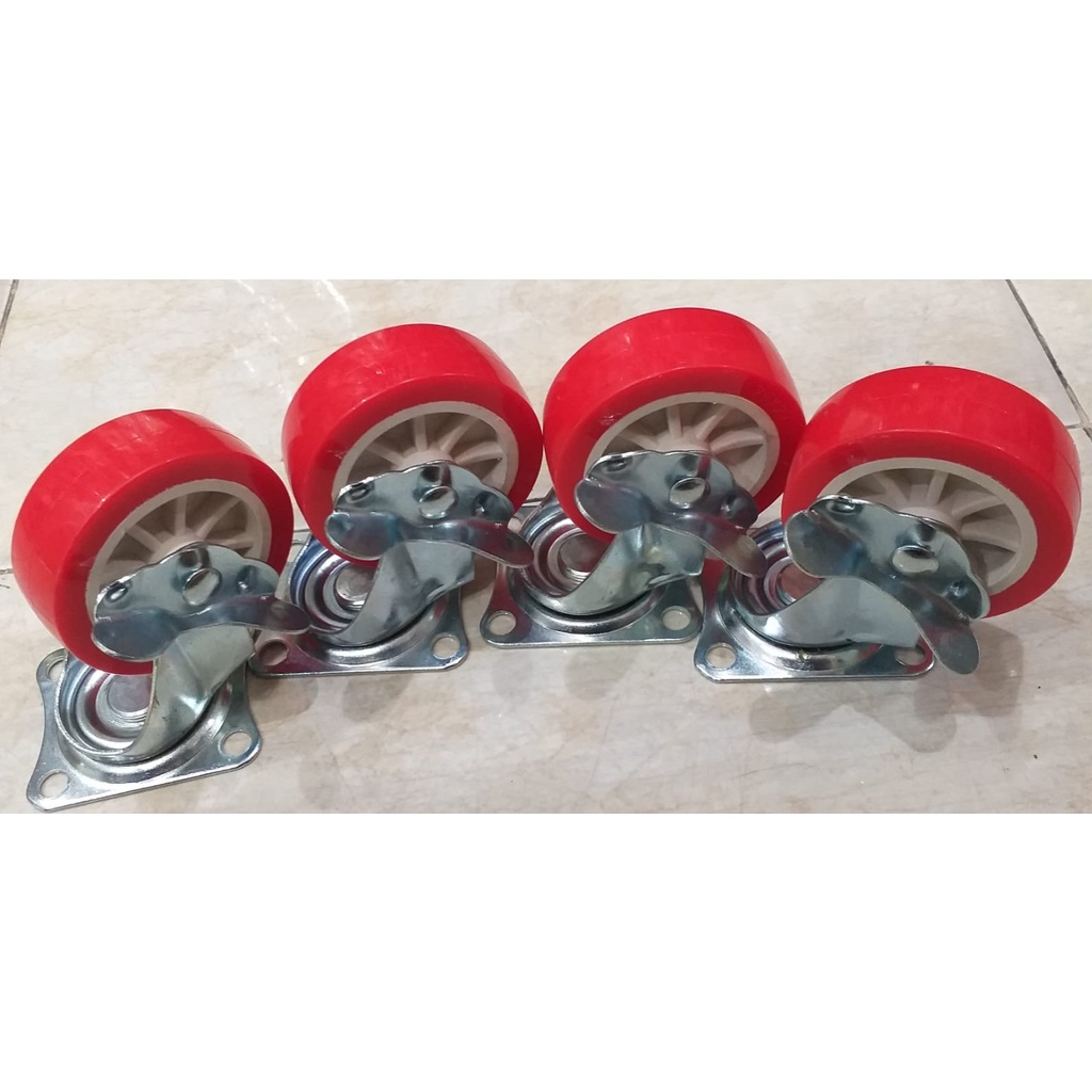 Jual Roda Nylon 3 Inch Hidup + Rem | Shopee Indonesia