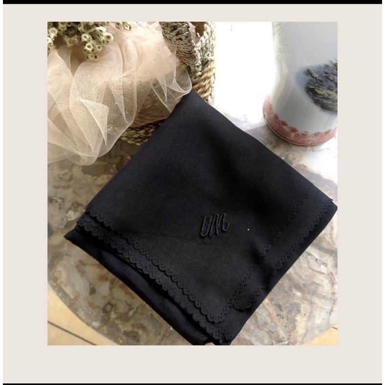 Jual (COD) HIJAB SEGI EMPAT UMAMA VOAL MIRACLE 130x130 Label Bordir UM ...