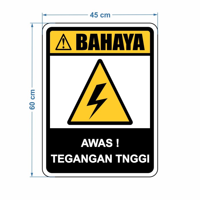 Jual Murah Rambu Plang K3 Awas Tegangan Tinggi 45cm x 60cm Plat ...