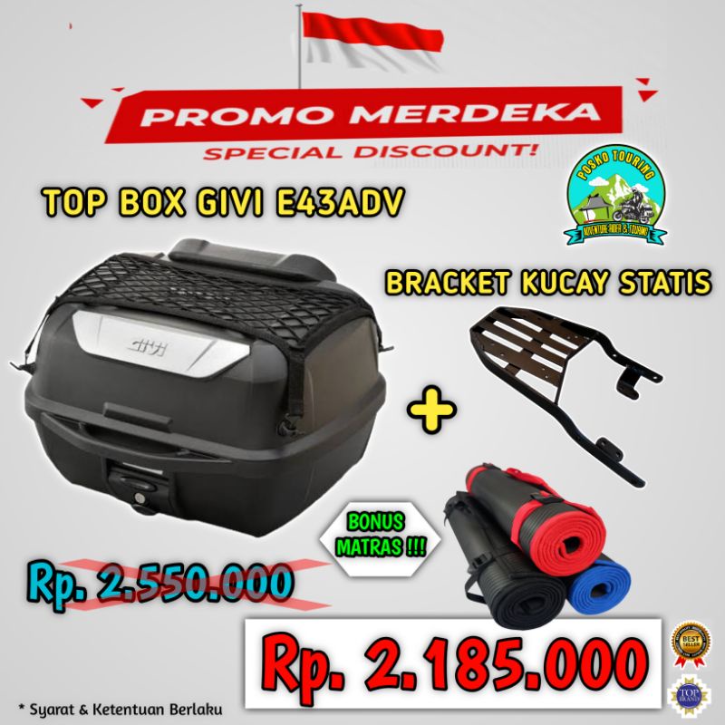 Jual PROMO MERDEKA | Box Givi E43adv & Bracket Kucay Statis BONUS ...