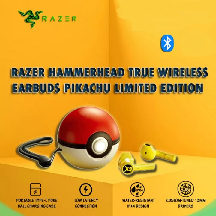 Jual Headset Razer Pikachu HammerHead X Pokemon Wireless Headset ...