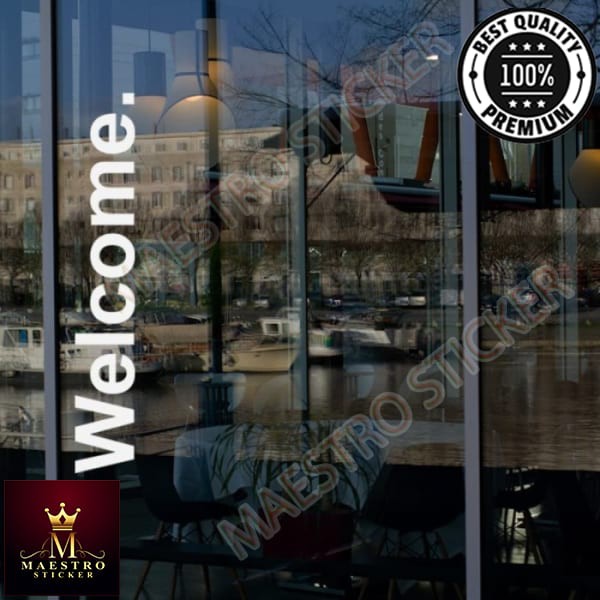 Jual Cutting Stiker Kaca Dinding Welcome Kafe Resto Kantor Rumah ...