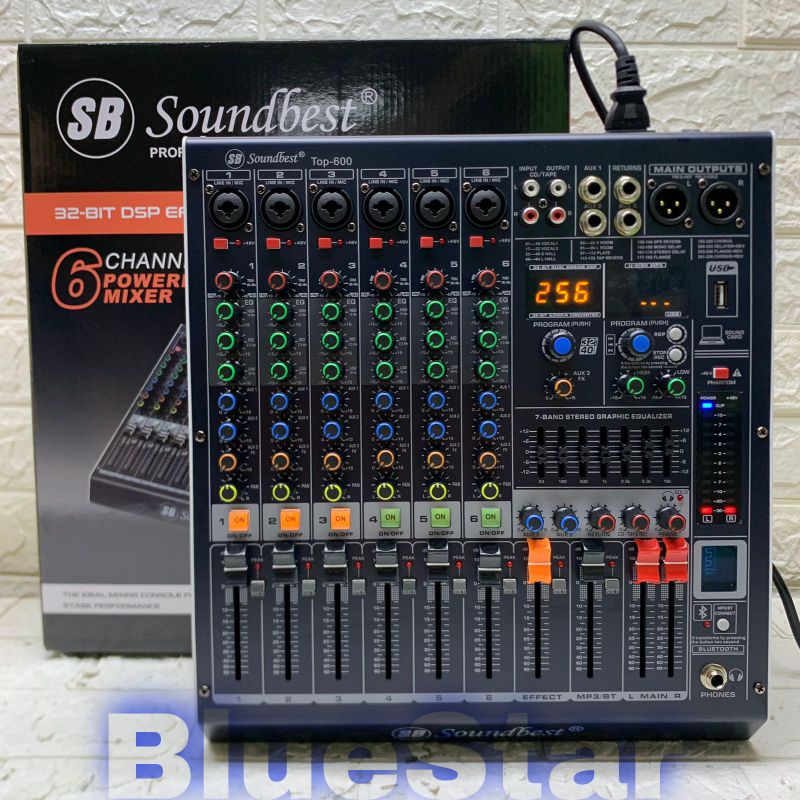 Jual Mixer SoundBest Top 600 Original 6 Channel Bluetooth - USB Recording | Shopee Indonesia