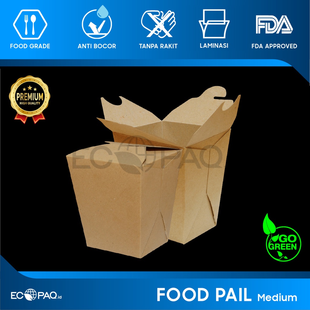 Jual Food Pail - Tanpa Rakit - KRAFT COKLAT -M (50 pcs) | Shopee Indonesia