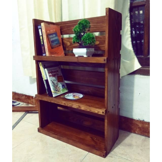 Jual RAK BUKU RAK LEMARI KAYU JATI BELANDA DEKORASI RUMAH | Shopee ...
