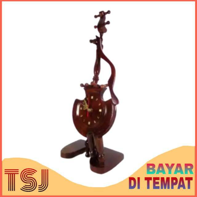 Jual Jam Meja Model Biola dan Tempat Bolpoin dari Kayu Jati | Shopee ...