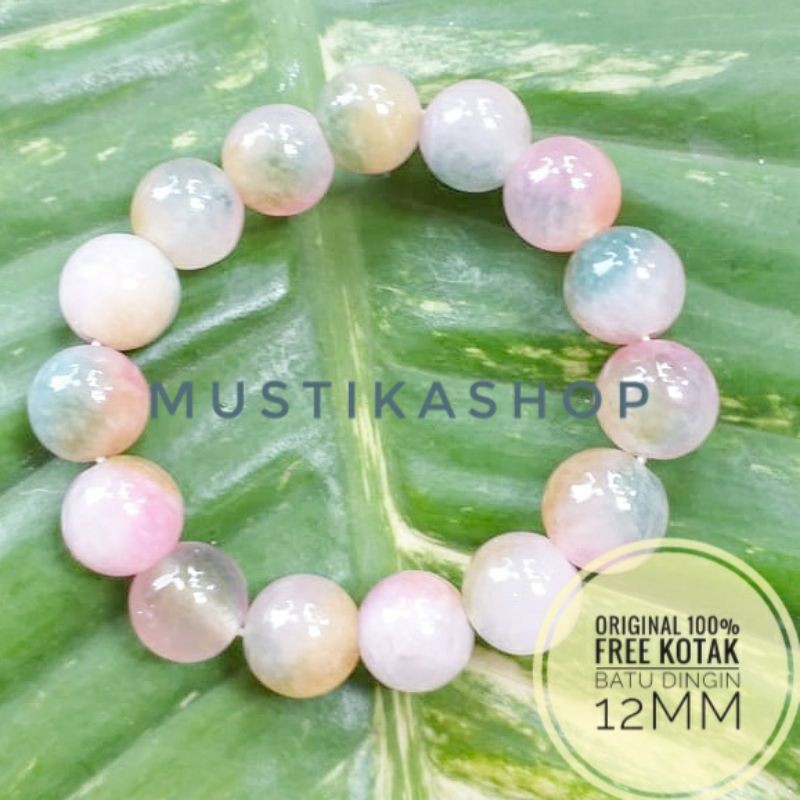 Jual BATU DINGIN Gelang Kesehatan Batu Giok Pancawarna 12mm Asli ...