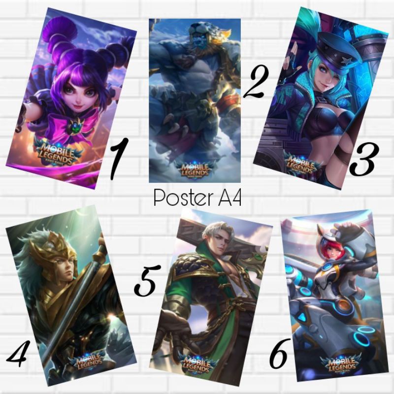 Jual Poster dinding Mobile legends Size A4. | Shopee Indonesia