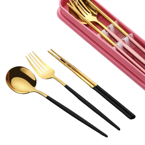 Jual Alat Makan Set Lengkap Sendok Garpu Sumpit + Box / Souvenir Kado ...