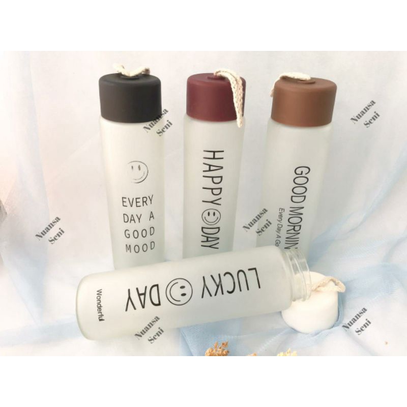 Jual Souvenir Botol Kaca Minum 400ml Botol Tumbler Kaca Motif Good ...