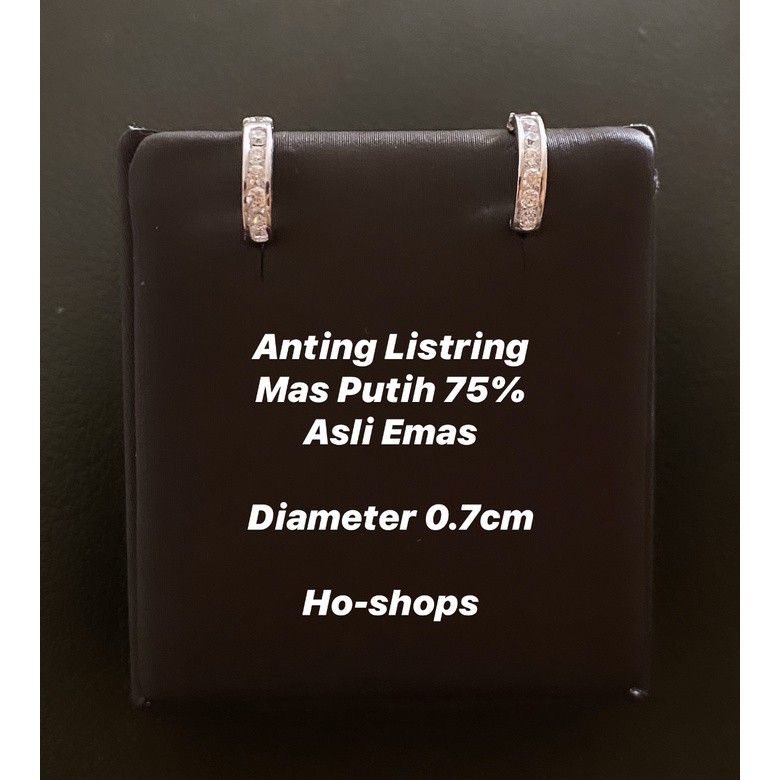 Jual Anting Listring Mas Putih Kadar 75% Asli Emas Y.0E | Shopee Indonesia