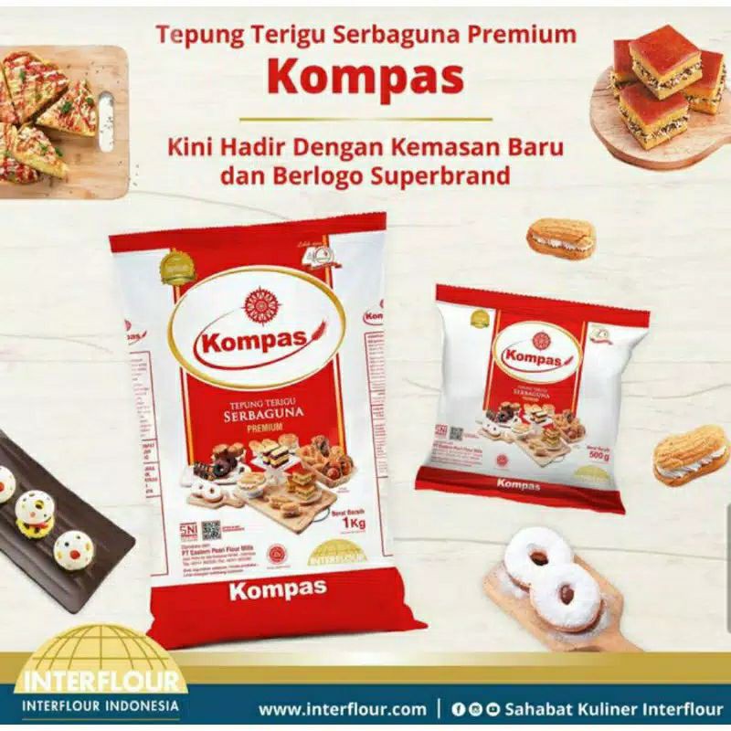 Jual Terigu Kompas kemasan 1 kg | Shopee Indonesia