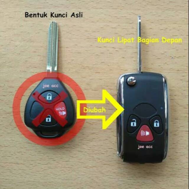 Jual casing kunci lipat flipkey toyota yaris innova fortuner vios ...