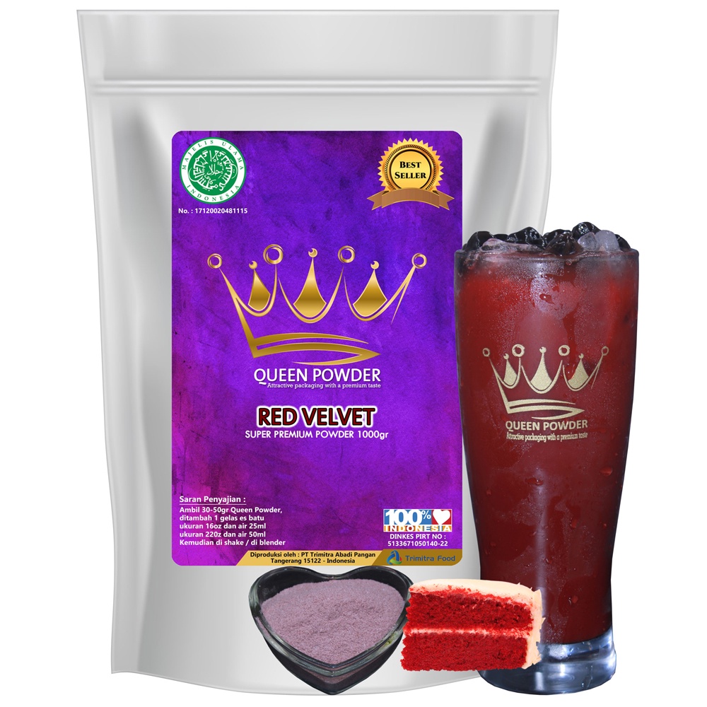 Jual Bubuk Minuman Queen Powder Super Premium Rasa Red Velvet 1Kg ...