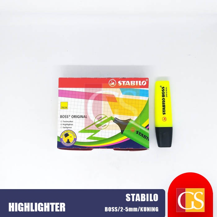 Jual Stabilo / Highlighter BOSS Kuning Yellow 70/24 Original Per 1 Pcs ...