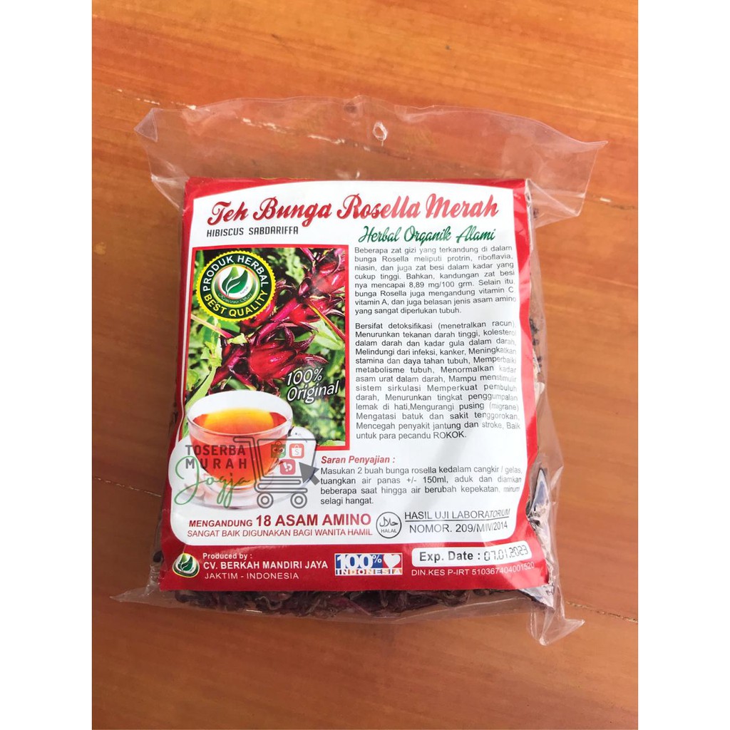 Jual TEH BUNGA ROSELLA MERAH HIBISCUS SABDARIFFA TEH HERBAL ORGANIK ...