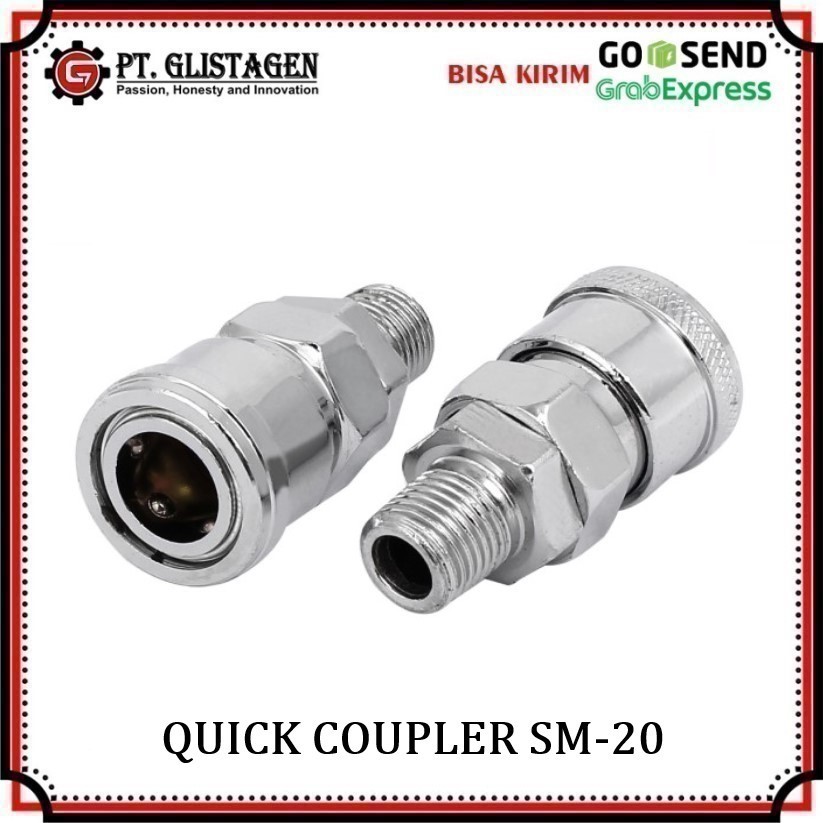 Jual Coupler SM 20/Quick Coupler SM 20 Sambungan Selang Kompresor Recoil Cuk Kopler SM20 ...