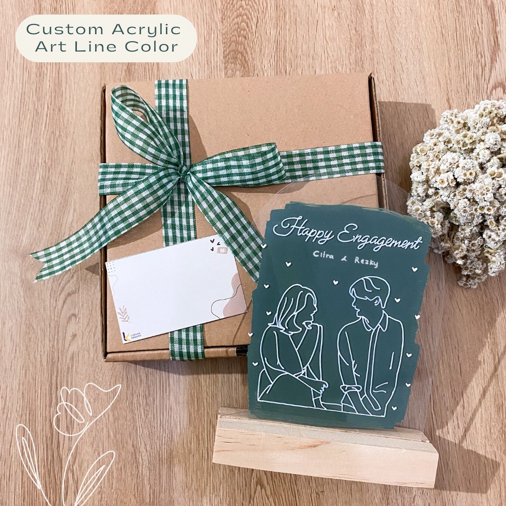 Jual Custom Acrylic Art Line Color gift anniversary kado anniversary ...