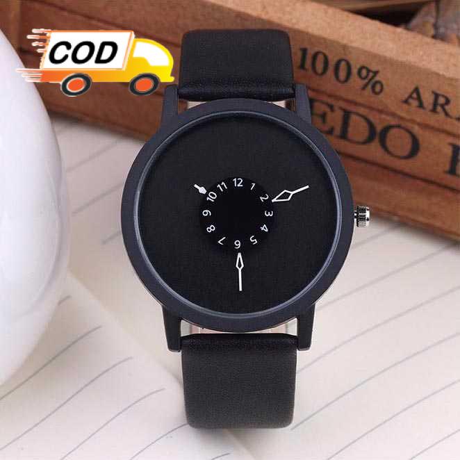 Jual Jam Tangan Pria Kulit Elegan Unik Arloji PU Leather Murah Dial ...