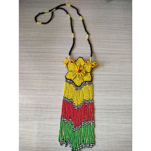 Jual kalung manik etnik dayak tameng ubur ubur gurita lonceng kalung ...