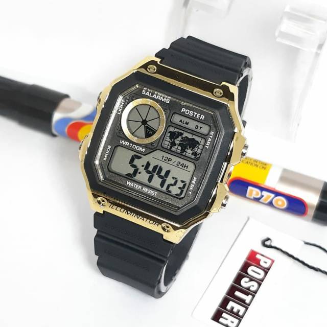Jual Jam tangan digital poster anti air | Shopee Indonesia