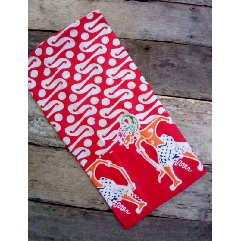 Jual Kain Batik Cap Premium Motif Wayang Klasik Warna Merah Putih ...