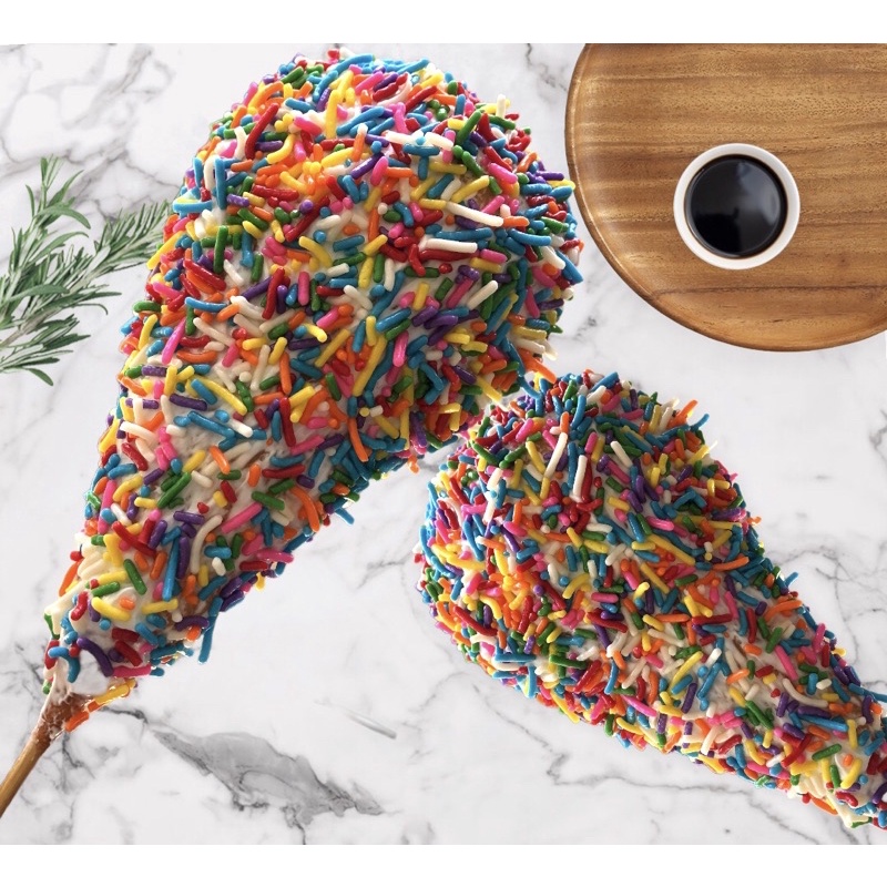 Jual ROTI DONAT PAHA AYAM RAINBOW/ MEISES WARNA-WARNI 10PCS | Shopee ...