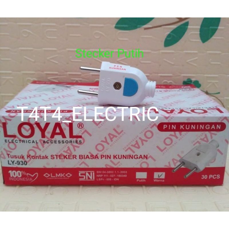 Jual STECKER PUTIH LOYAL / HITAM BROCO PIN KUNINGAN SNI | Shopee Indonesia