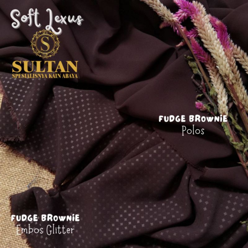 Jual 50CM EMBOS GLITTER SOFT LEXUS FUDGE BROWNIES KAIN SULTAN | Shopee ...
