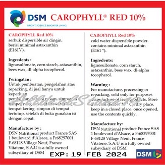 Jual 50g Carophyll DsmFrance RED colour (Canthaxanthin) | Shopee Indonesia