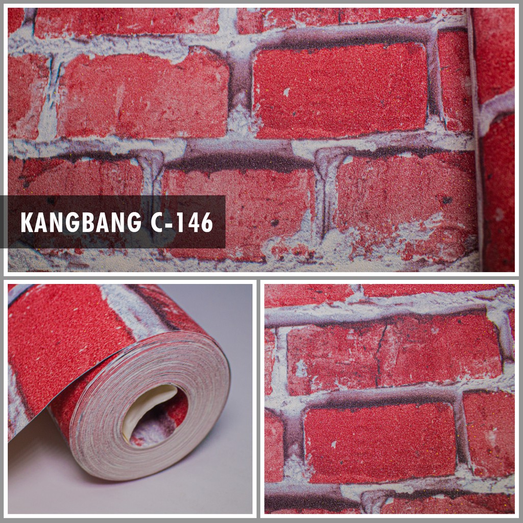 Jual Wallpaper Dinding Motif Batu Bata bahan vinyl timbul dan ...