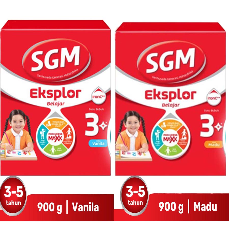 Jual SGM Eksplor 3+ Vanila/ Madu/ Cokelat Susu Pertumbuhan 3-5 Thn 900gr | Shopee Indonesia