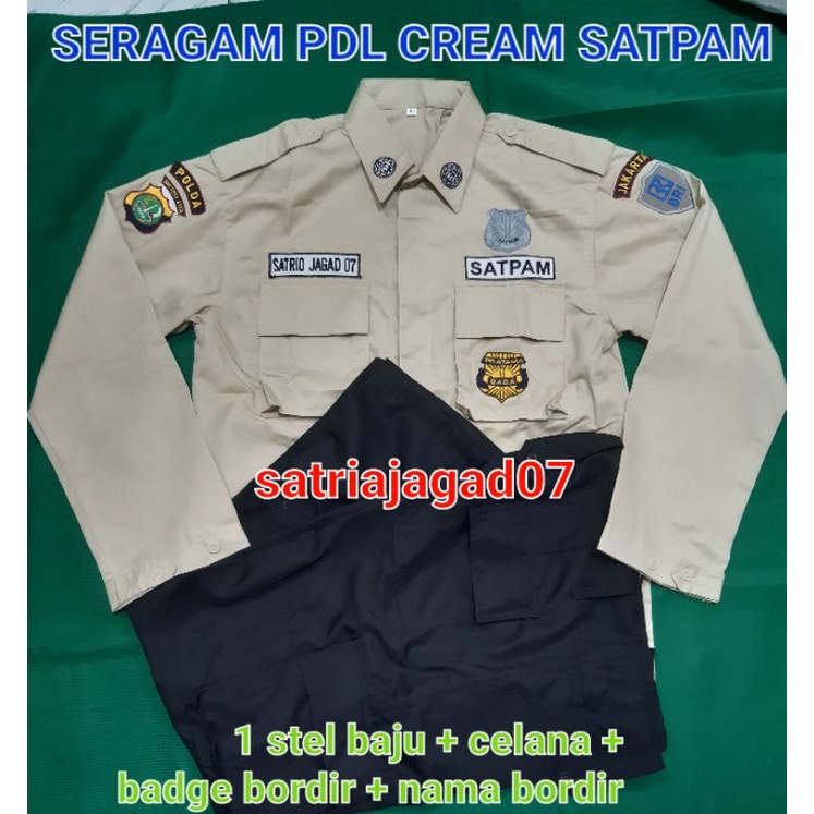 Jual SERAGAM CREAM PDL SATPAM,SERAGAM PDL CREAM SATPAM,SERAGAM PDL SECURITY SATPAM | Shopee ...