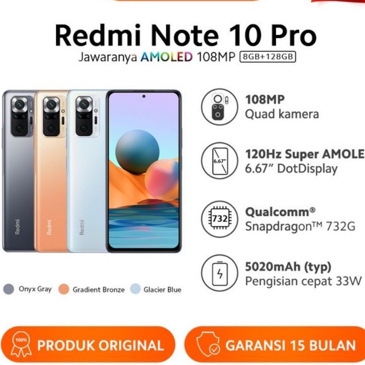 Jual XIAOMI REDMI NOTE 10 PRO RAM 6/128 8/128 4G 5G GARANSI RESMI ORI ...