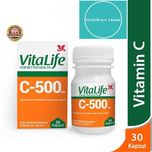 Jual Vitalife Vitamin C 30 Kapsul / VITAMIN C 500 MG 500MG KEKEBALAN DAYA TAHAN IMUN TUBUH ...