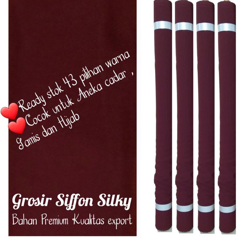 Jual Kain Chiffon Maroon kain Chiffone kain Siffon Silky / Siffon Arab ...