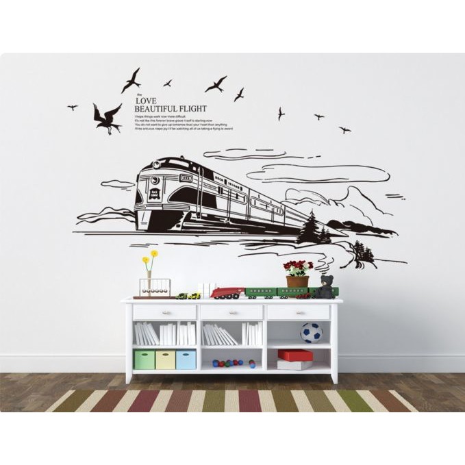 Jual Super Sale! JM7302 Train wallsticker wall sticker stiker dinding ...