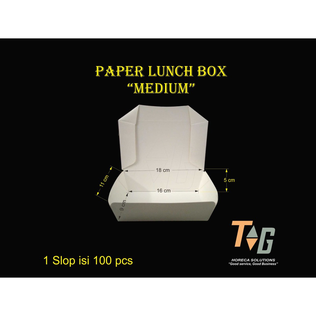 Jual Paper Lunch Box Ukuran Medium isi 100 pcs | Shopee Indonesia