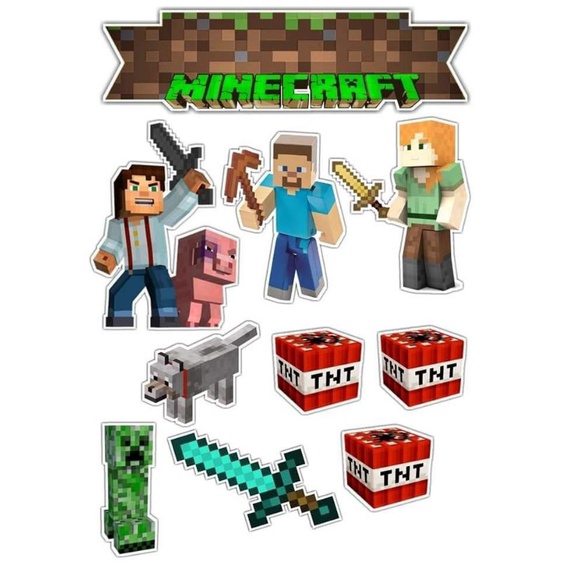 Jual Topper Minicraft / Hiasan Kue karakter minicraft | Shopee Indonesia