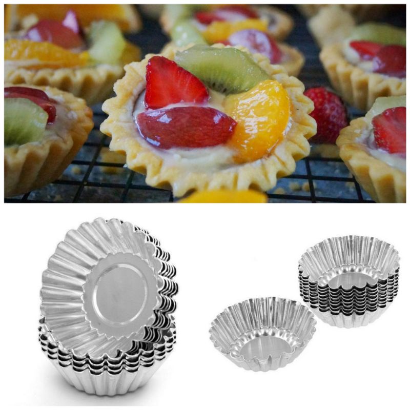 Jual CETAKAN PIE EGG TART ALUMINIUM / Cetakan Kue Pai Susu Tebal / Mold ...