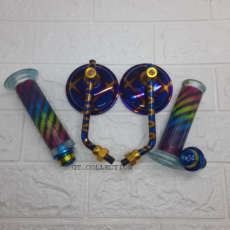 Jual Paket Variasi Motor Honda & Yamaha Spion Fino Blue X + Handgrip ...